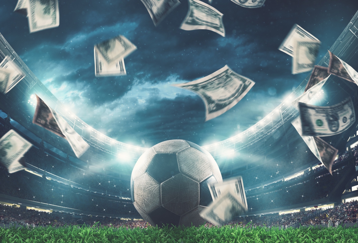 Concept of money power and bets in football matches | Fynsa